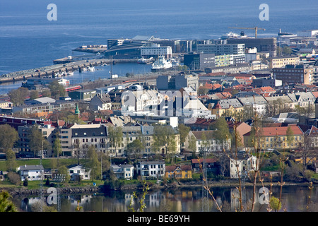 Trondheim, Norway. Aerial view of the city center in winter in ...