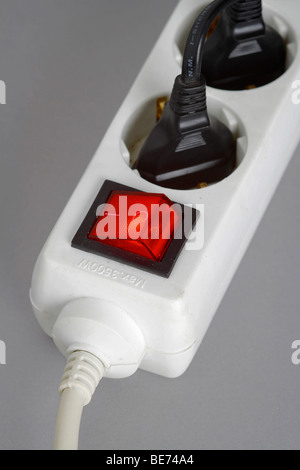 Switchable power outlet strip strip, plug, euro banknotes, symbol ...