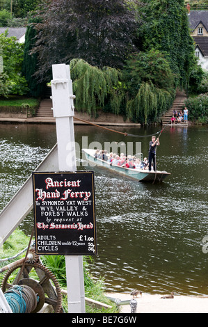 Hand ferry at Symonds Yat, Wye Valley, Gloucestershire, England Uk ...