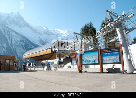 Chamonix lifts and resort Stock Photo - Alamy