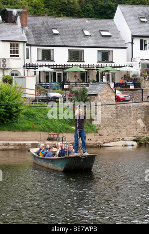 Hand ferry across the River Wye Symonds Yat East Herefordshire England ...