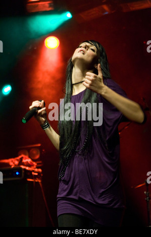 The German singer Jennifer Weist aka Jennifer Rostock live with band in ...