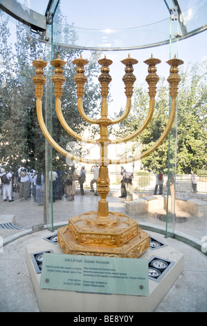Replica of the Golden temple Menorah, Jerusalem, Israel Stock Photo - Alamy