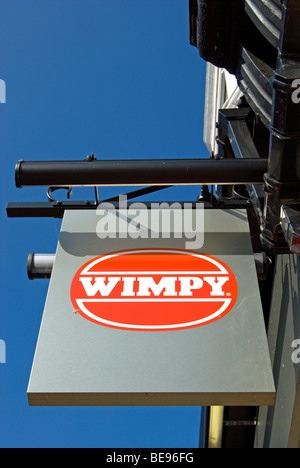 hanging sign for a wimpy bar in twickenham, middlesex, england Stock ...