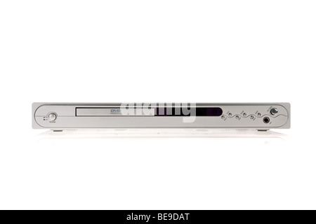 Silver DVD player isolated on the white Stock Photo - Alamy