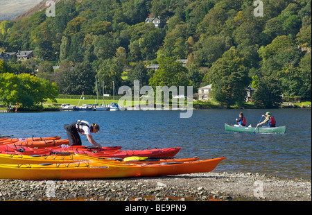 Canoeing on Ullswater, Lake District National Park, United Kingdom ...