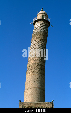 Mosul Iraq The Great (nurid) Mosque With Bent Brick Minaret Built By ...