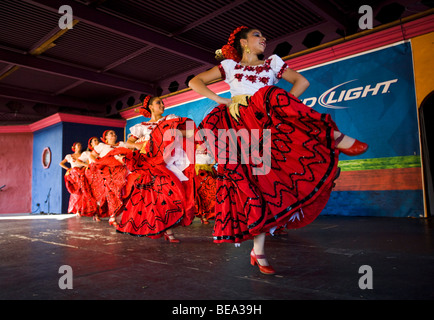 Ballet Folklorico Resurrecion performs traditional Mexican folk dances at the Los Angeles County ...