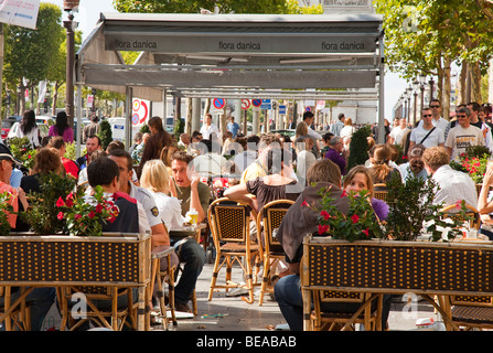 Restaurants on Champs Elysees in Paris, France Stock Photo: 26032278 ...