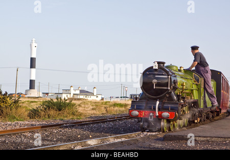 Green Goddess Engine No. 1 on the Romney Hythe and Dymchurch Railway at ...