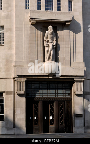 Eric Gill sculptures of Prospero and Ariel on the facade of BBC ...
