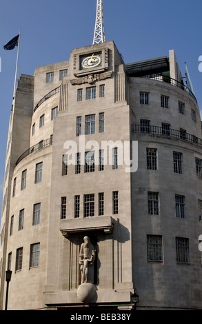 Eric Gill sculptures of Prospero and Ariel on the facade of BBC ...