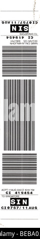 Barcode For The Baggage Stock Photo - Alamy