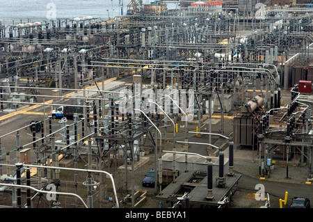 USA, New York, Brooklyn, Con Edison electricity company cast iron ...