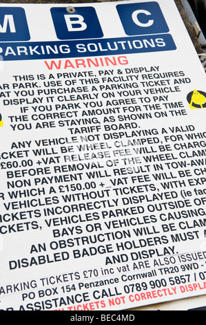 Car wheel clamp clamping warning sign release charge parking ticket fee ...