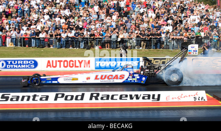 Top Fuel dragster driven by Andy Carter. Santa Pod Raceway Stock Photo ...