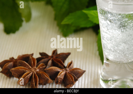 Chilled mastika alkohol with aniseed flavour (tastes like greek ouzo ...