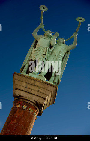Lur horn players statue, town hall square, Copenhagen, Denmark Stock ...
