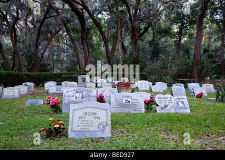 Headstone in a pet cemetery and pet burial ground in Jesmond Dene in ...