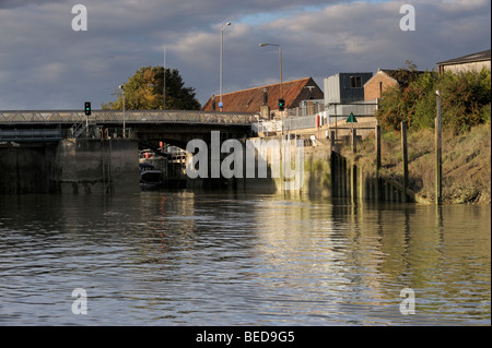 Sluice Bridge Lock Boston Lincolnshire River Witham Stock Photo - Alamy