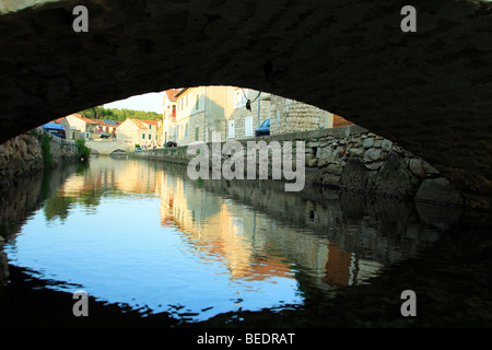 Bridge and canal of Vrboska on Hvar Island, Croatia Stock Photo - Alamy