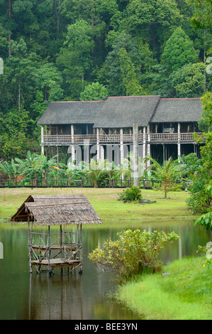 A Traditional Orang Ulu or Dayak Tribe Communal Longhouse at the ...