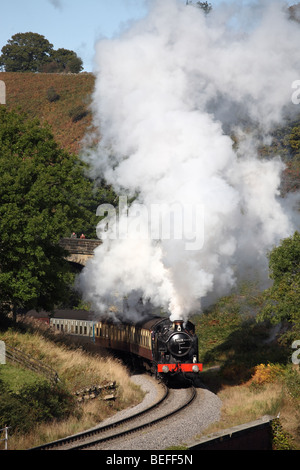 Steam locomotive at Darnholme on the North Yorkshire Moors Railway ...
