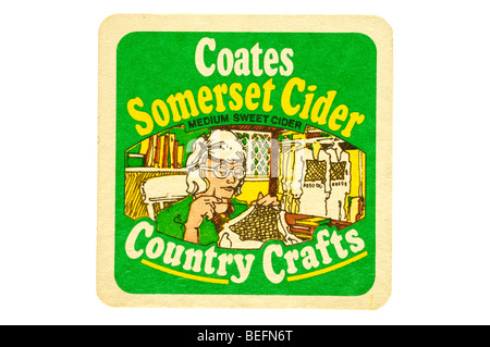 coates somerset cider a medium sweet cider beer mat Stock Photo - Alamy