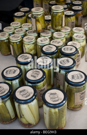 Jars of Brooklyn Brine pickles for sale on the Lower East Side in New ...