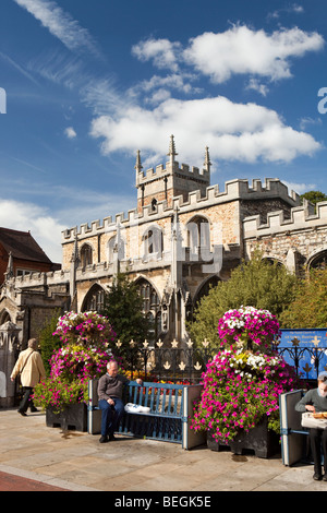 huntingdon town centre all saints church, cambridgeshire, england, uk ...