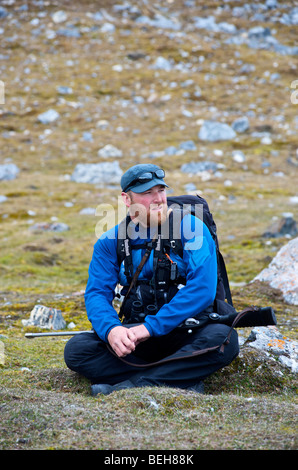 A guide on an expedition cruise to Svalbard with an elderly woman ...