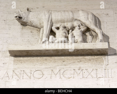 Capitoline Wolf with Romulus and Remus on the Senatorial Palace Stock ...