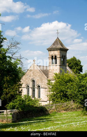 The Cotswold village of Frampton Mansell, Gloucestershire in the upper ...