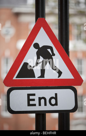 Termination of Road or End of Road sign with corn field in the Stock ...