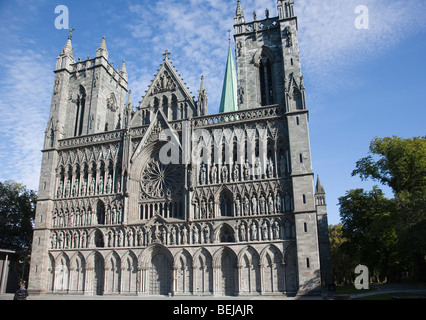 Norway View of Trondheim iconic cathedral Nidaros medieval cathedral ...