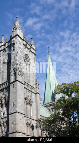 Norway View of Trondheim iconic cathedral Nidaros medieval cathedral ...