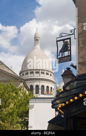 Basilica Sacre Coeur with Bell Tower and Blue Sky Stock Photo - Alamy
