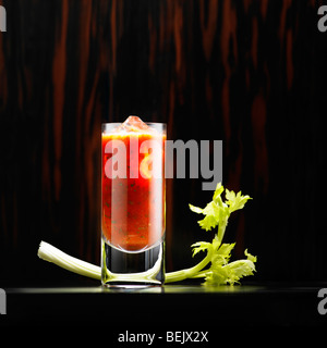 Bloody Mary Cocktail with Vodka and Tomato Juice, Tabasco Sauce and Ice ...