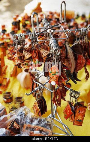 Close up of key rings at a market stall Stock Photo - Alamy
