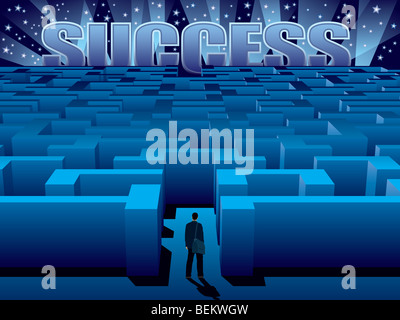 Maze of problems and choices to reach a success Stock Photo - Alamy