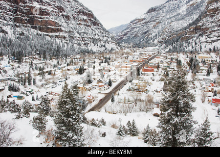 Ouray in winter, Ouray, Rocky Mountains, Colorado, USA Stock Photo - Alamy
