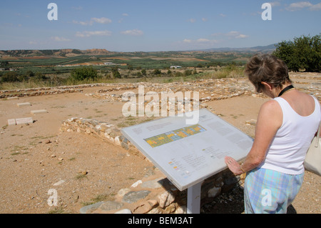 Tourist information at Olynthos ancient Greek city archaeological ...