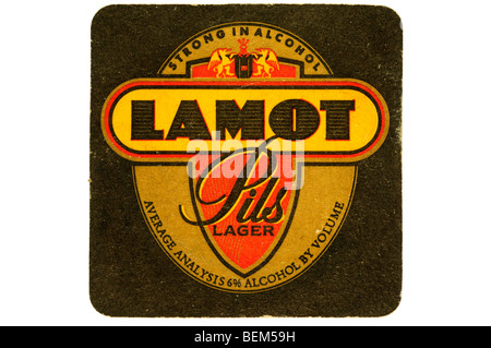 LAMOT Pils, cardboard beer advertising Stock Photo - Alamy