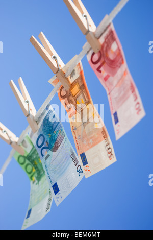 Money EURO banknotes. Inflation and economy concept in Europe Stock ...