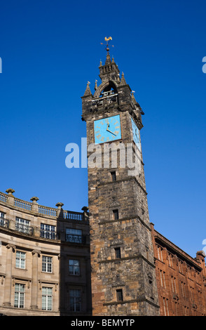 The Tolbooth clock tower Trongate Merchant City Glasgow Scotland Stock ...