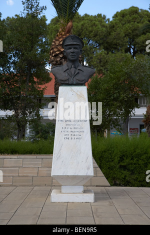 bust statue to eoka fighter Grigoris Afxentiou on the street of his ...
