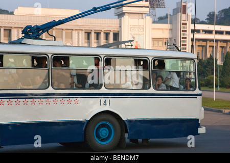 Pyongyang, North Korea, traffic on a street Stock Photo - Alamy