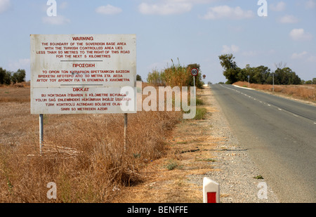 Cyprus, Dhekelia Sovereign Base. A Turkish checkpoint stands within ...
