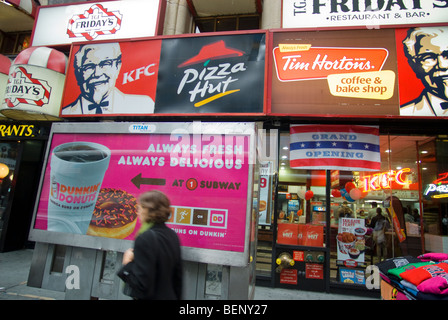 An assortment of fast food franchises located in one storefront in ...