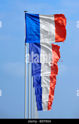 row of french tricolor flags Stock Photo - Alamy